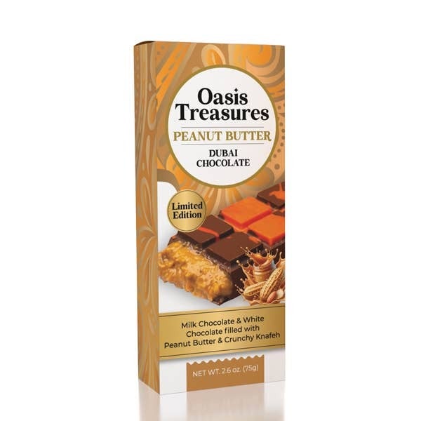 Dubai Chocolate Bar Peanut Butter by Oasis Treasures 2.65oz | SpectroDolce Confectionery